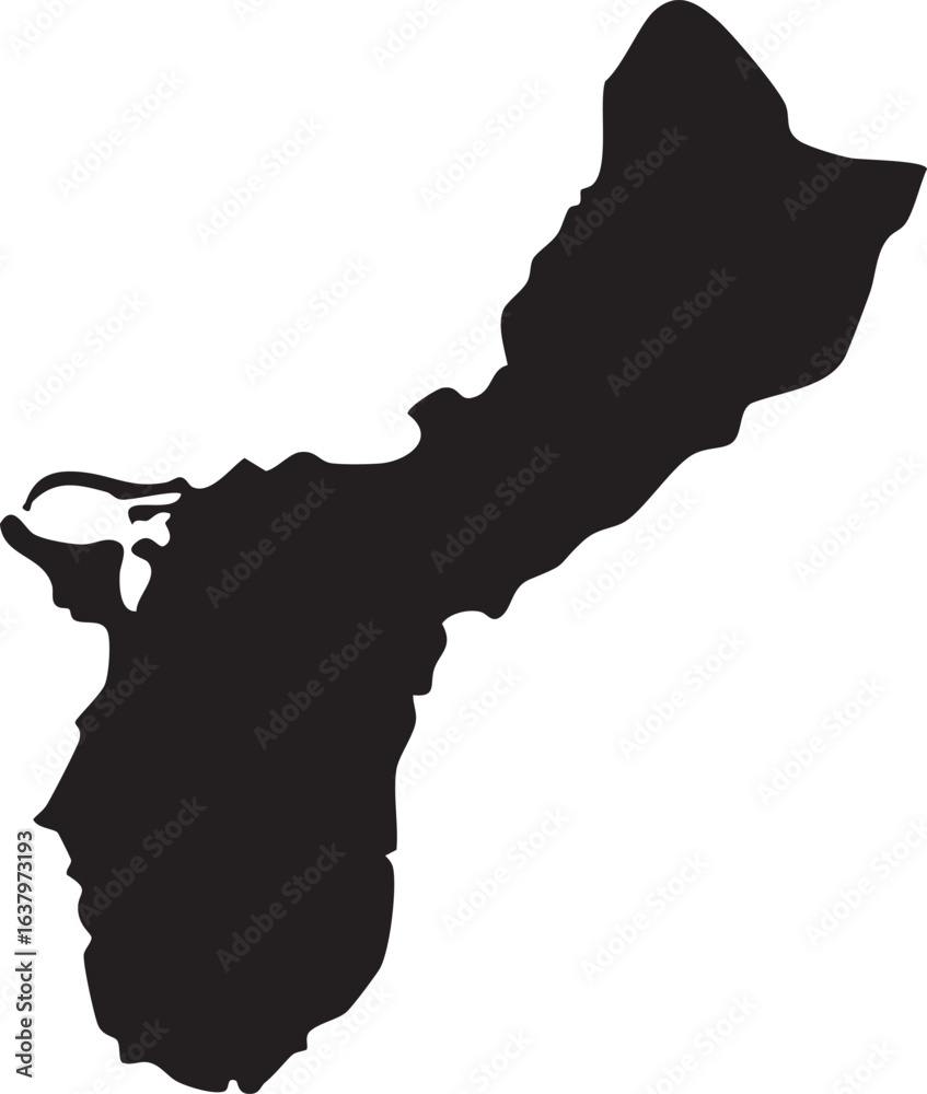 Guam Isolated Vector Map Silhouette Stock Vector | Adobe Stock