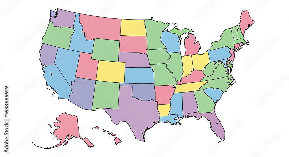 US map, USA map, United States map, USA map with state names, US states ...