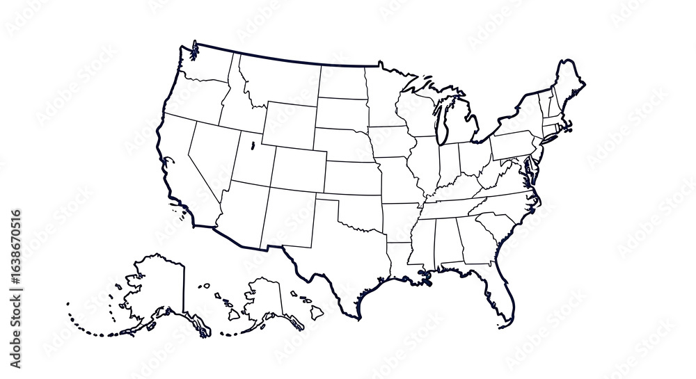 US map, USA map, United States map, USA map with state names, US states ...