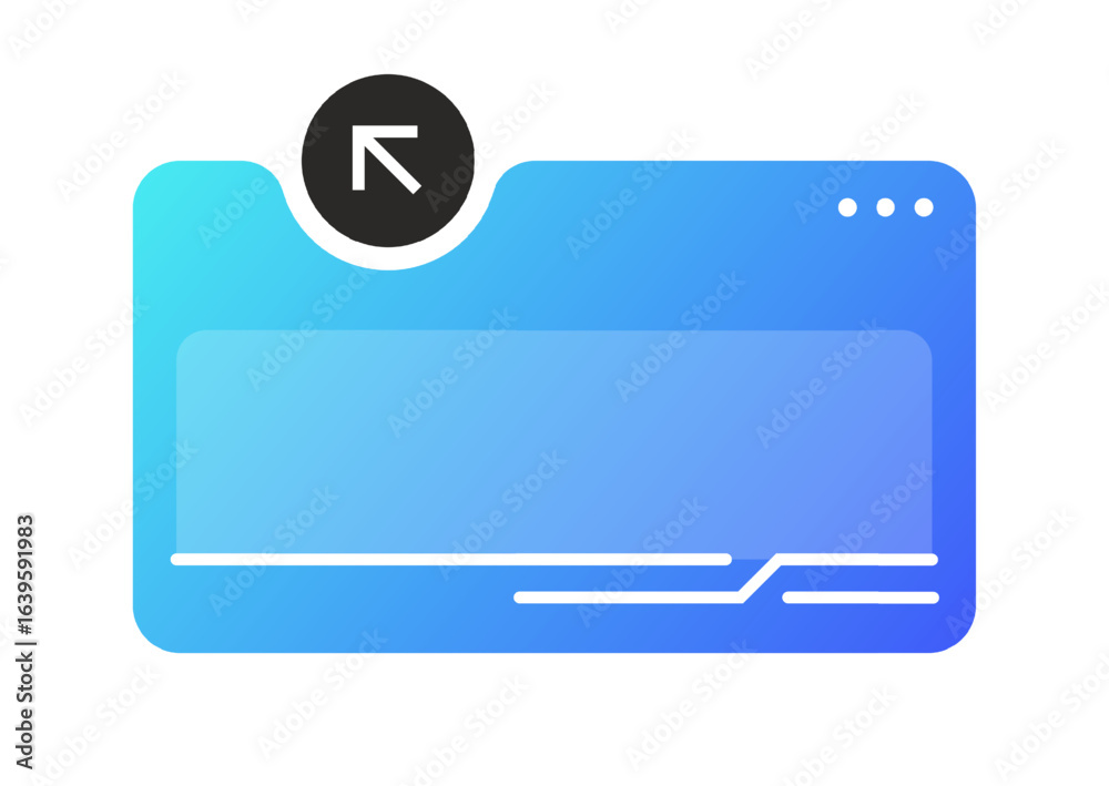 Gradient Popup UI Window Element with Arrow Icon for Interface Design ...