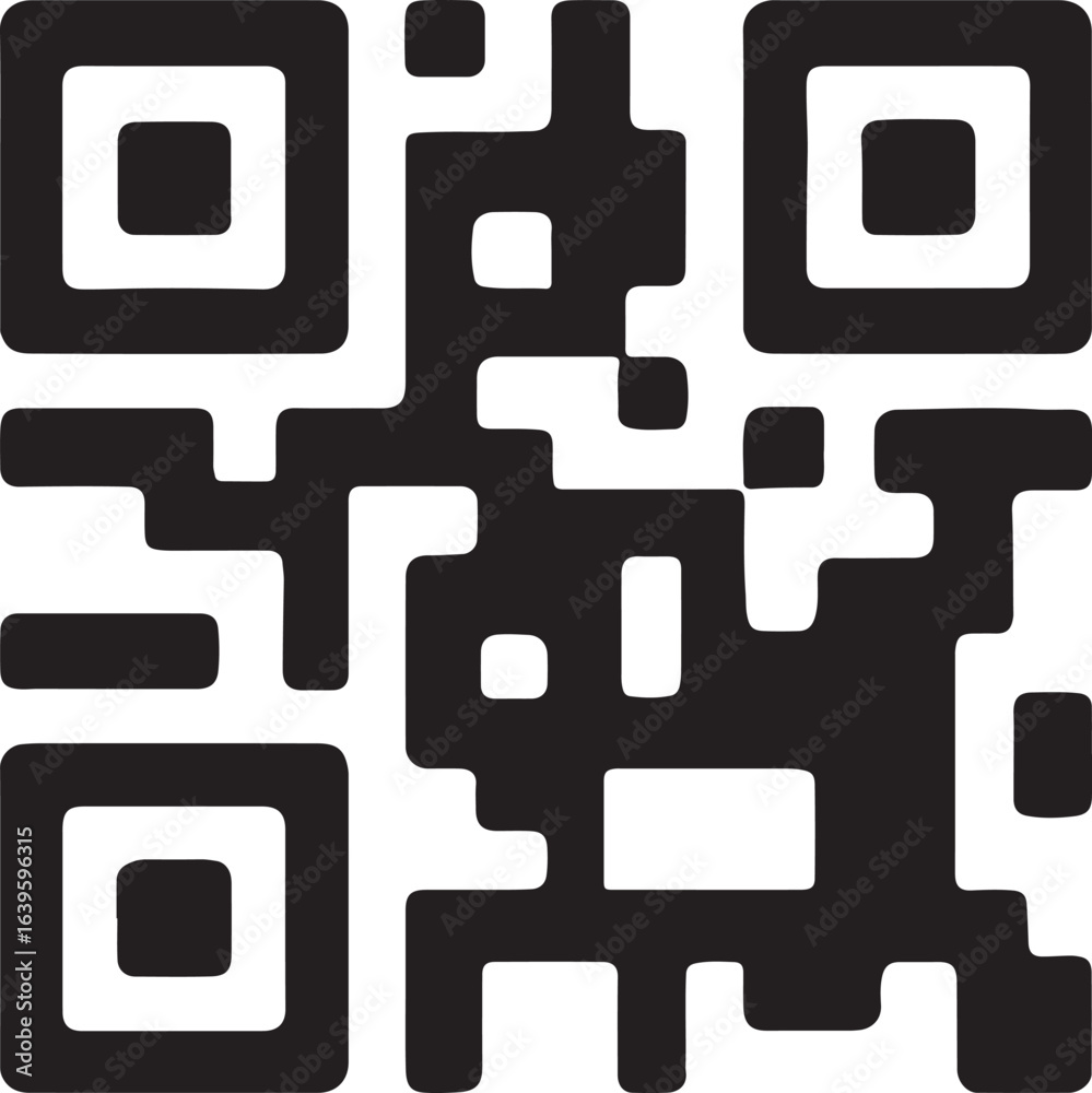 Silhouette of a QR code symbol representing digital scanning, quick ...