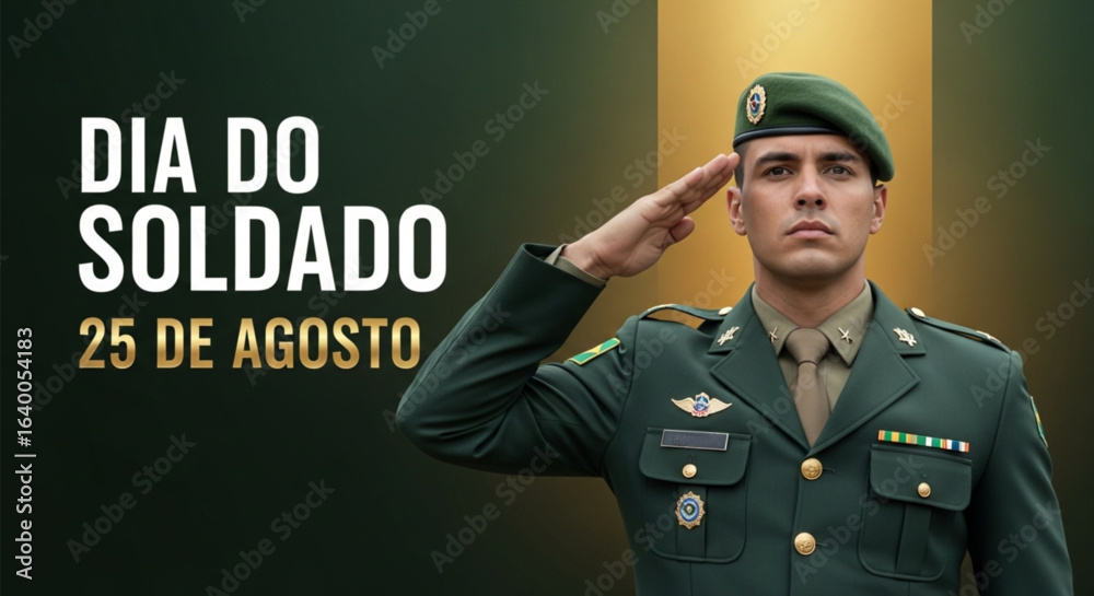 A Soldier's Salute: A respectful soldier, garbed in military regalia ...