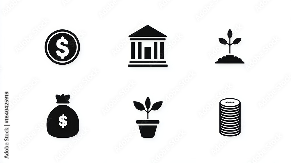 Comprehensive collection of monochromatic icons for modern web and ...