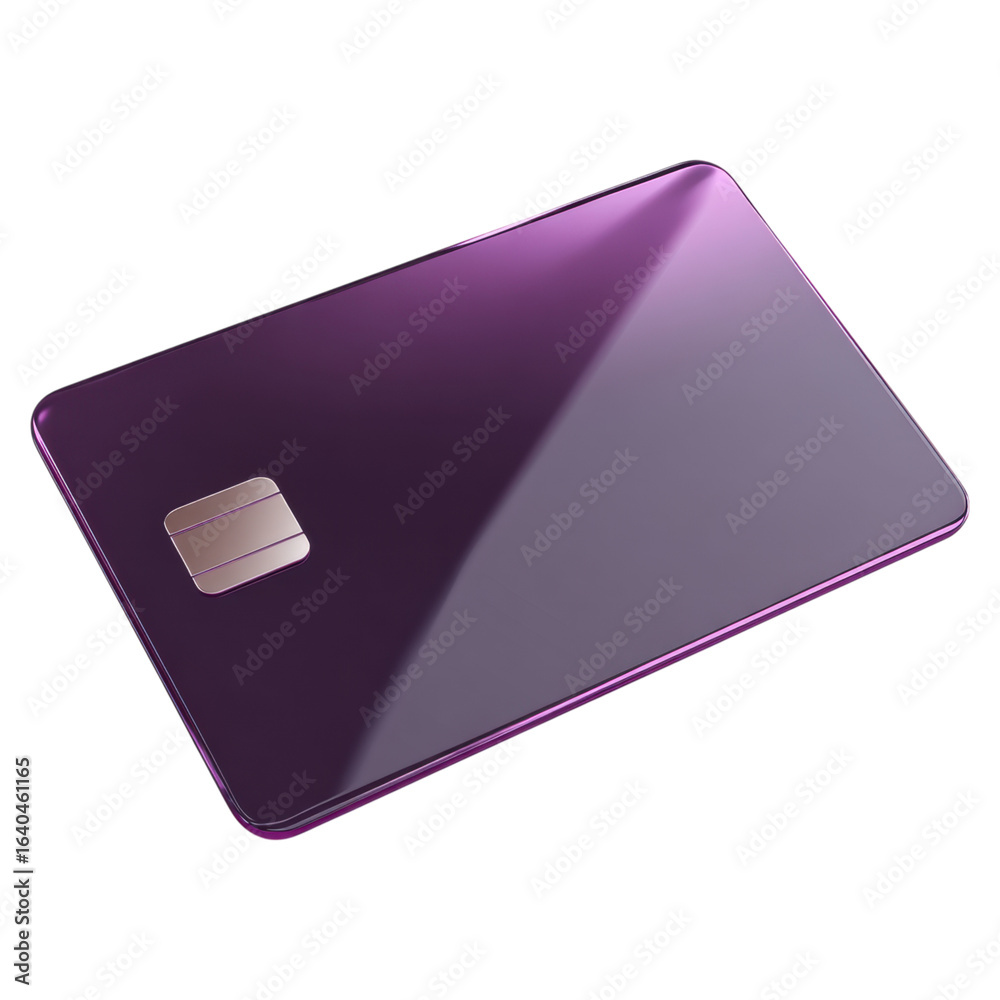 Stylized Deep Purple Credit Card on a White Background Stock Photo ...