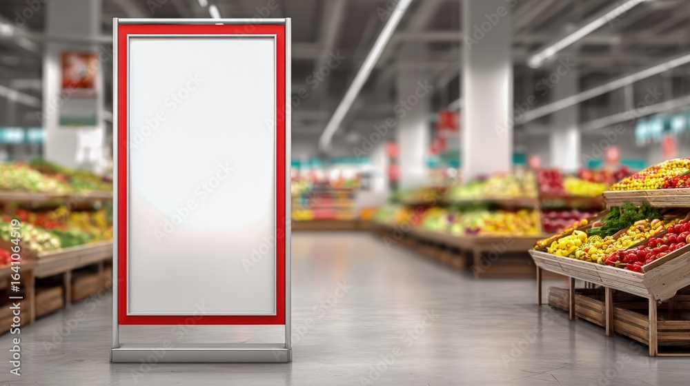 Foto de Stock Blank Billboard Mockup Displayed in Grocery Store ...