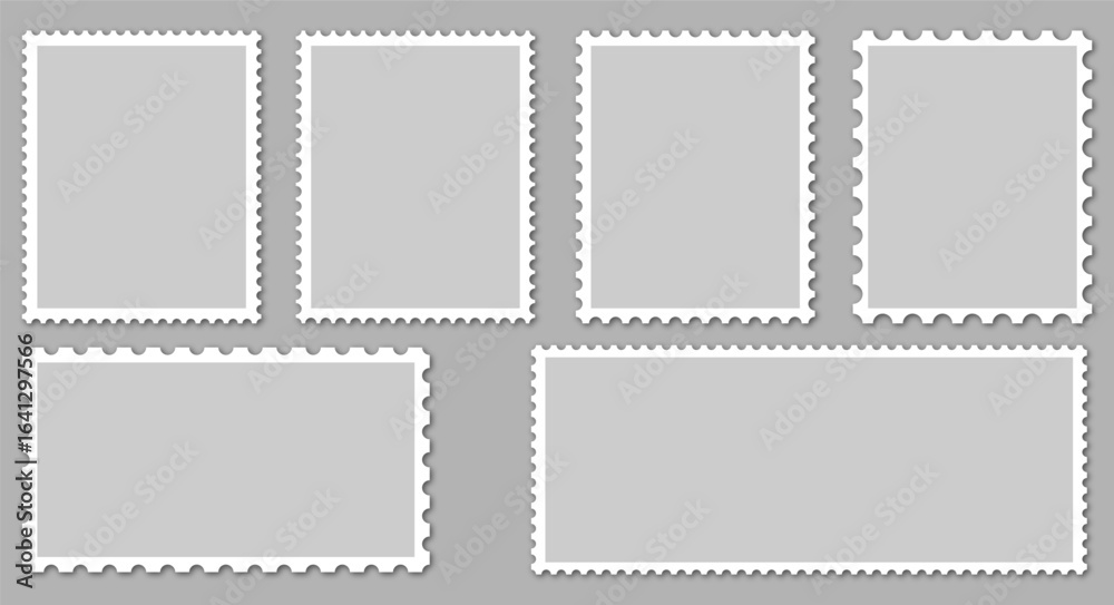 Postage stamp borders set Stock Vector | Adobe Stock