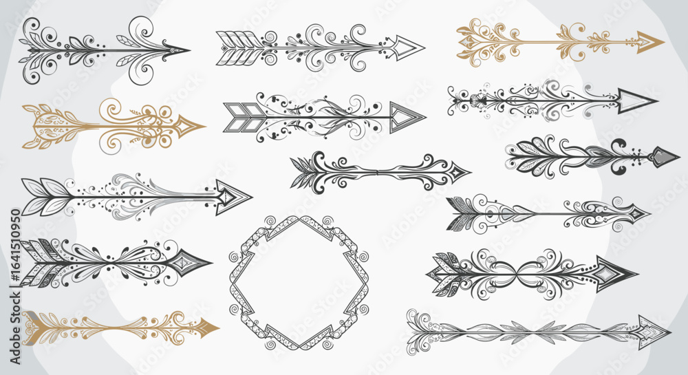 Decorative arrows and frame Stock Vector | Adobe Stock