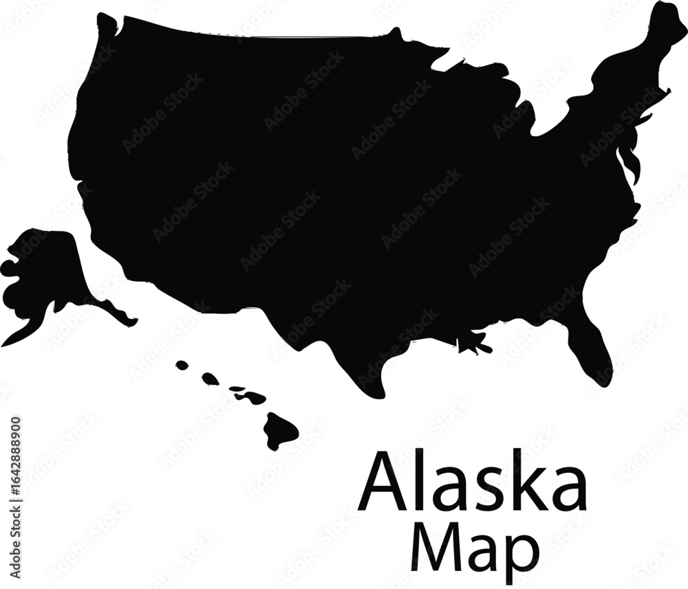 map, usa, united states, alaska, geography, landmass, landform ...