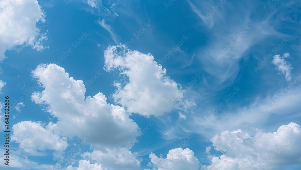 Blue Sky Canvas. A Captivating View of White Clouds Against Azure ...