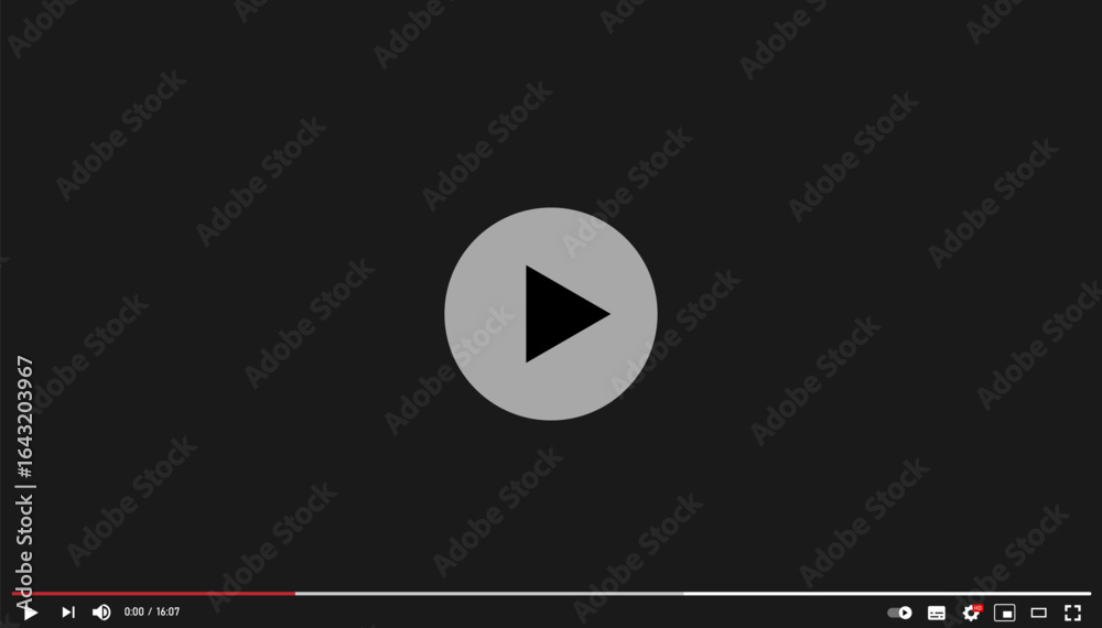 Youtube video player template Stock Vector | Adobe Stock