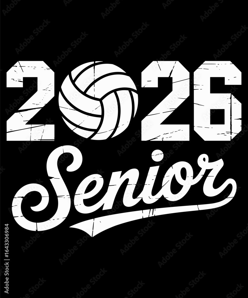 Stock-Vektorgrafik „Class of 2026 Volleyball Senior 2026 Back To School ...