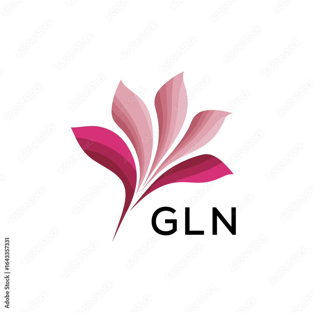 GLN Modern Pink Floral Logo Design on White Background, GLN Later Logo ...