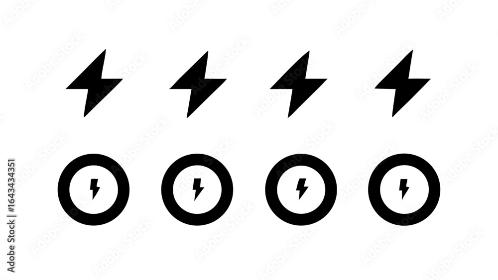 Jagged Electric Bolt Symbol lightning electricity Stock Vector | Adobe ...