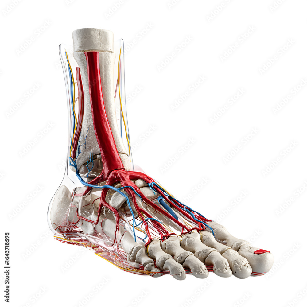 Detailed Anatomical Model Depicting Human Foot Structure and ...