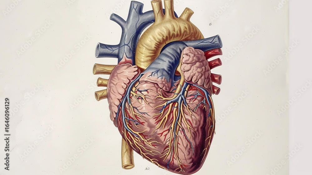 Ilustração Anatomical Depth: Intricate Detail Diagram of Heart Anatomy ...