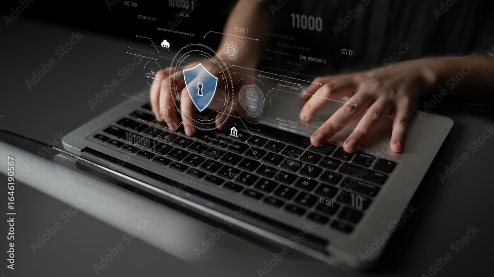 Cyber security interface with biometric and AI-powered protection ...