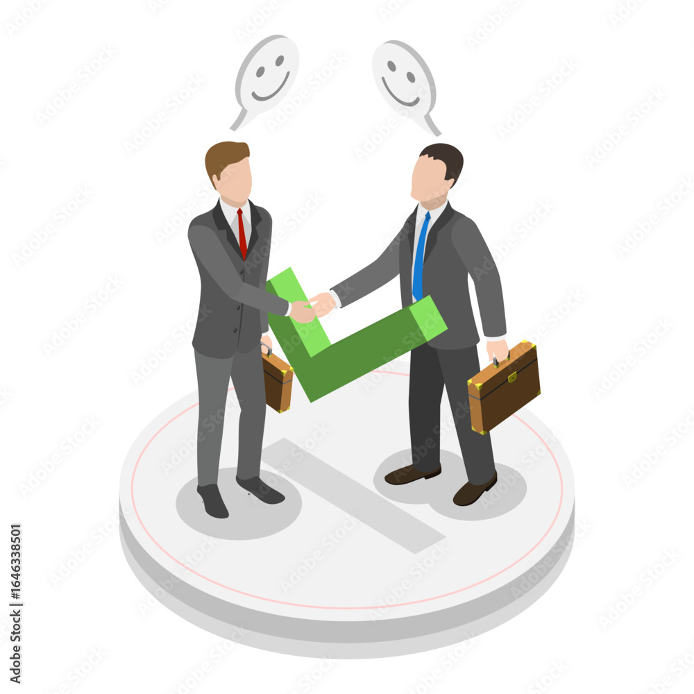 3D Isometric Flat Vector Illustration of Mediation, Resolving Conflicts ...