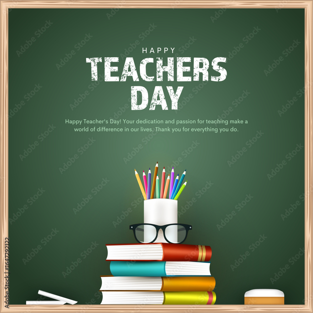 Happy teachers day creative background design. Vector illustration for ...