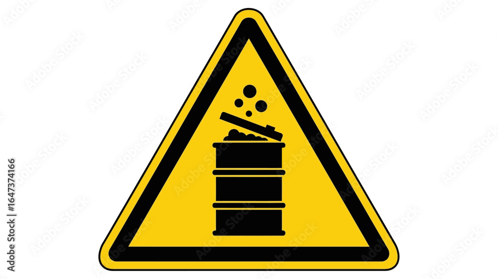 Warning Sign Hazardous Materials - Symbolic Representation of Spillage ...