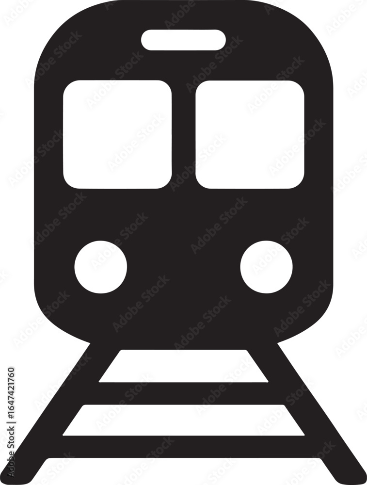Subway train silhouette vector for public transport, metro, urban ...