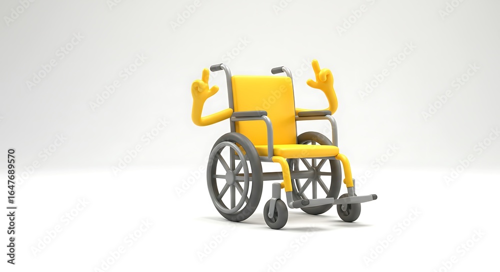 Cartoon wheelchair mascot with hand gesture Stock Illustration | Adobe ...