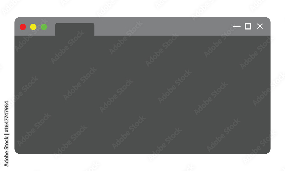 Cartoon browser window. Isolated website template. Web page mockup in ...