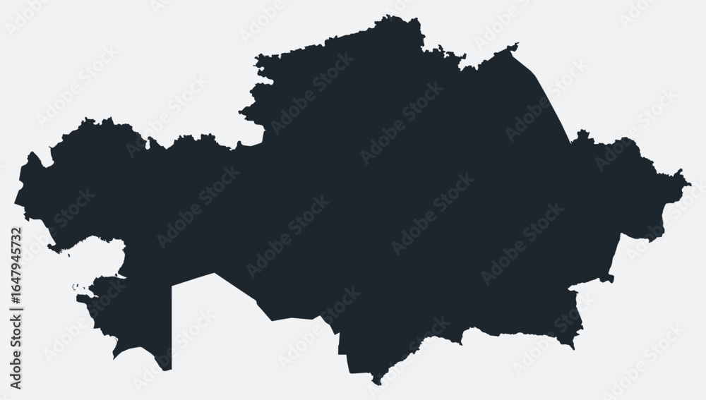 Kazakhstan map. Just a simple border map. Shape of the country. Flat ...