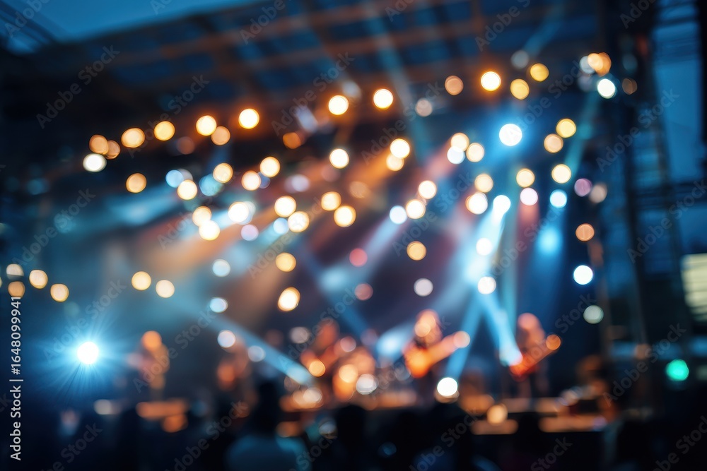 Blurry stage lighting for a disco party and live concert Stock Photo ...