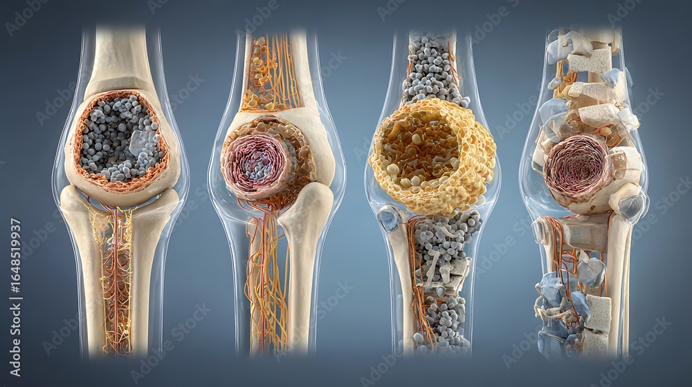 **Detailed 3D Anatomical Visualization Of Femur Bone Cross-Section ...