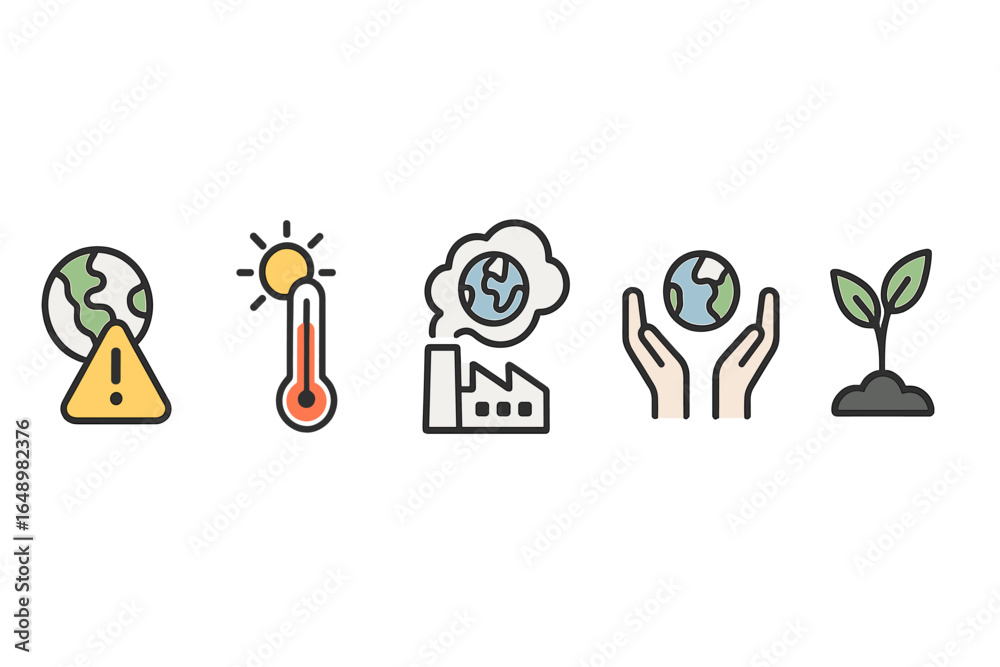 Visual representation of environmental issues highlighting climate ...