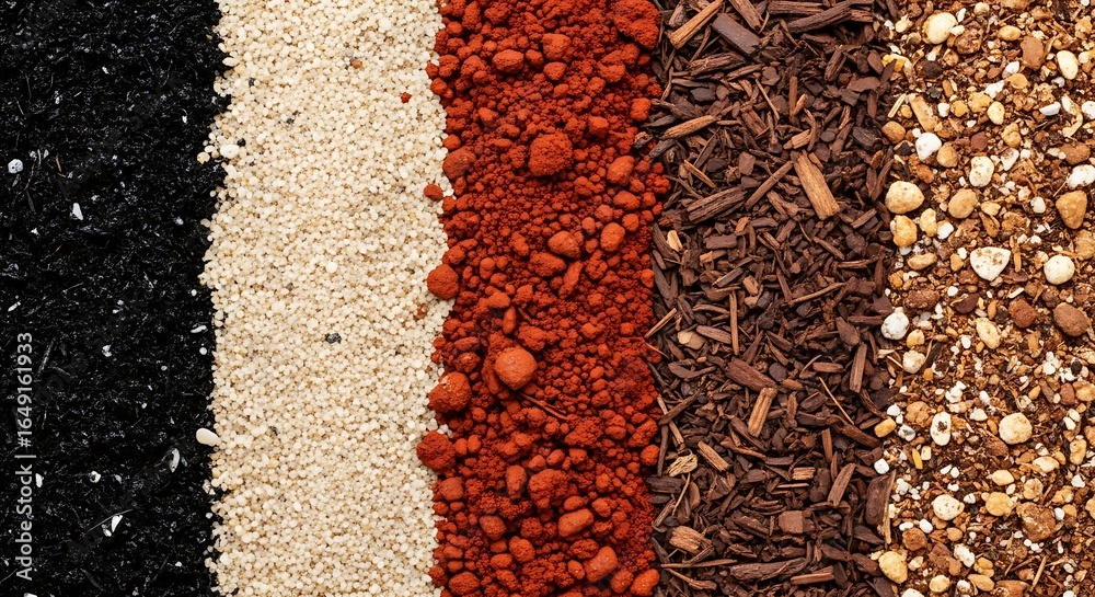 Diverse ground materials illustrating textures and color palettes for ...