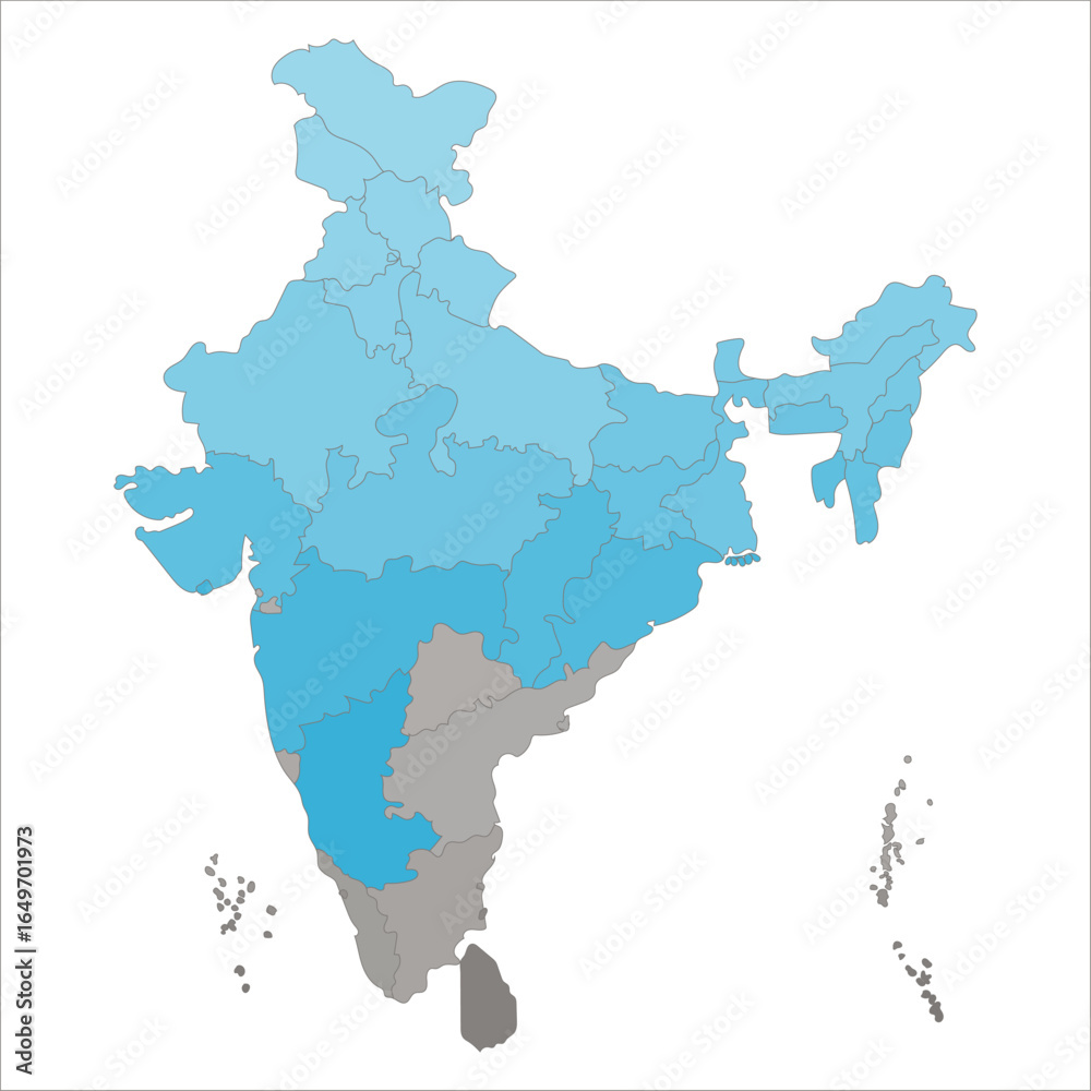 Stock-Vektorgrafik „India States Map, Colorful political India map ...