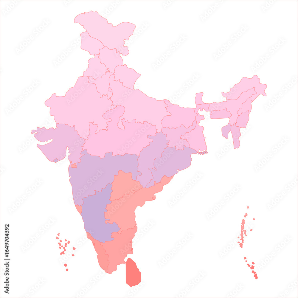 Stock-Vektorgrafik „Map of India, High-Resolution India Map with State ...