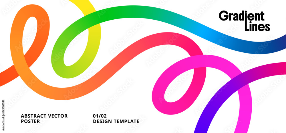 Abstract Gradient Color Shapes Pattern. Background with Wave Rainbow ...