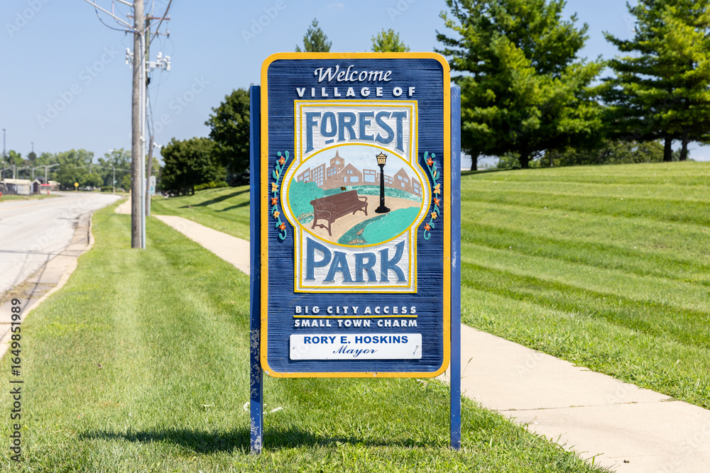 Forest Park, IL, USA - August 14, 2025: The Village of Forest Park is ...