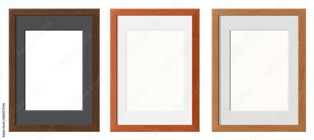 Modern standard A4 A3 size picture frame mockup transparent PNG set ...