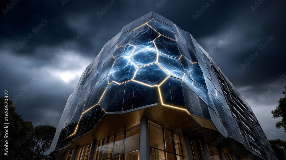 Building-Integrated Photovoltaic Architectural Facade Stock Photo ...
