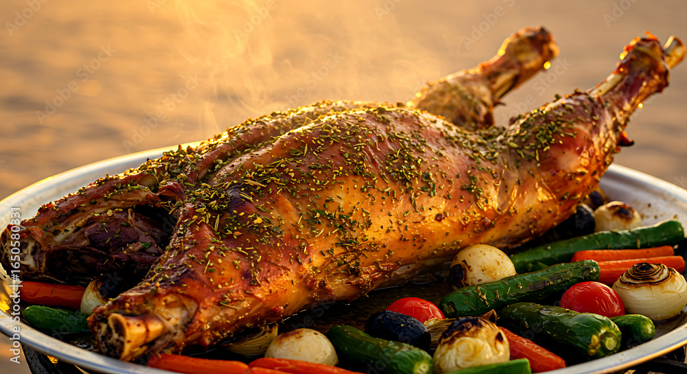 Morocco – Mechoui (Whole Spiced Lamb). a whole roasted lamb (mechoui ...