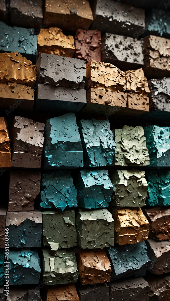 Generative Art of Rare Earth Element Piles – Futuristic Metallic ...