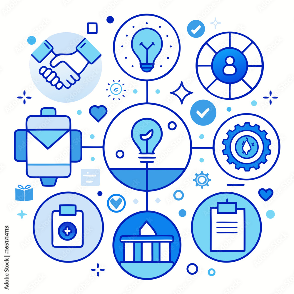Conceptual illustration of business strategy and innovation featuring ...