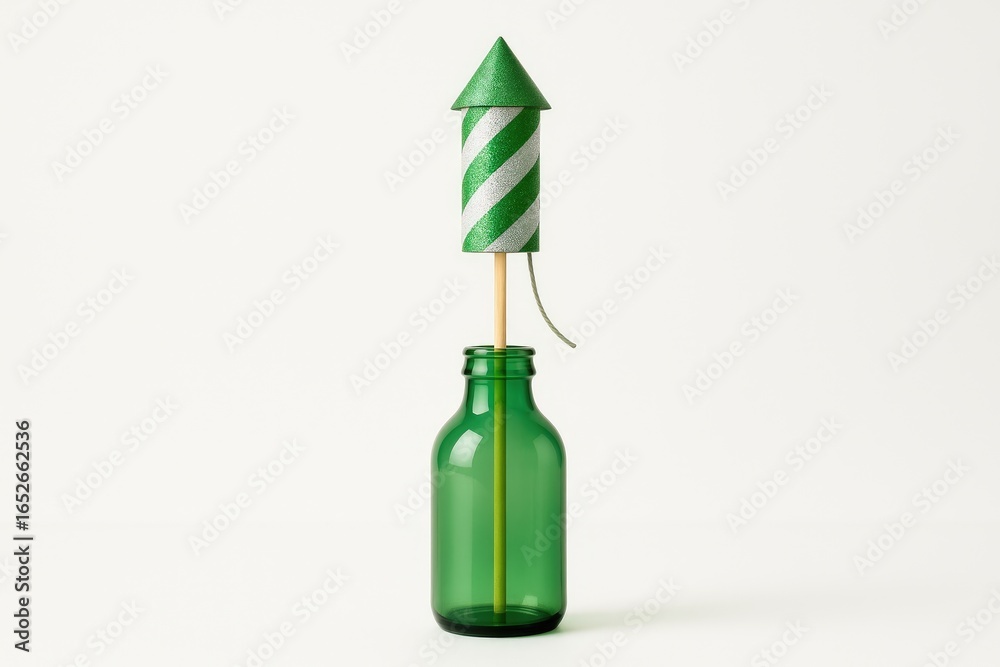 Firework launching from a container Stock Photo | Adobe Stock