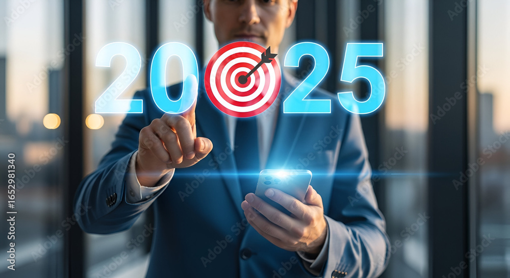2025 Business Target Strategy with Digital Bullseye Interface and ...