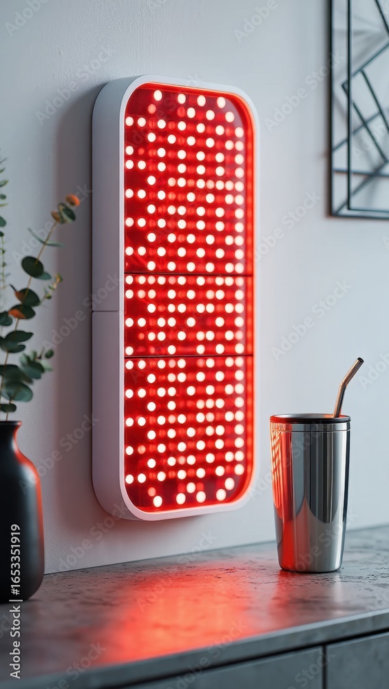 Wall-mounted red light therapy panel, LED wellness device, infrared ...