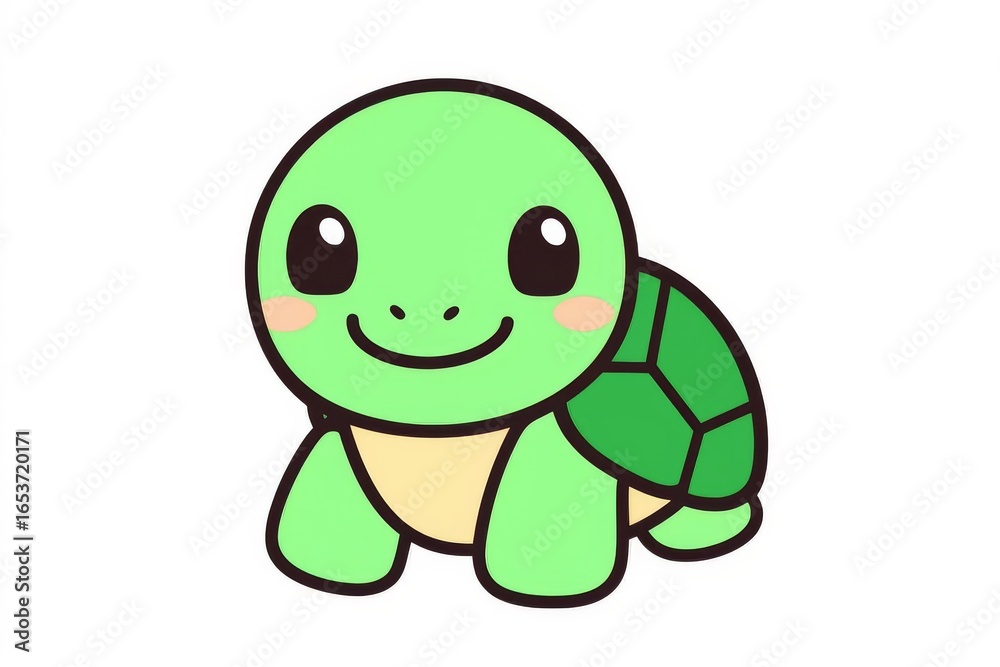 Cute cartoon turtle line drawing with thick black outline for kids ...
