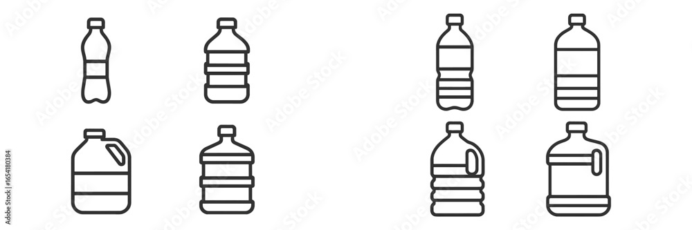 Different types of water containers in a minimalist design showcasing ...
