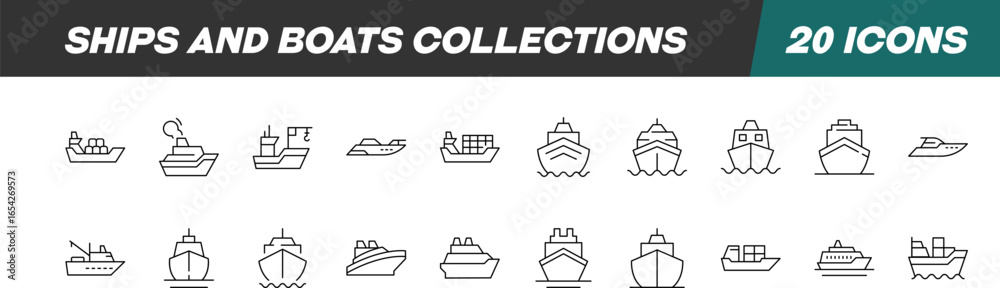 Line Signs of Ships for Adverts. Suitable for books, stores, shops ...