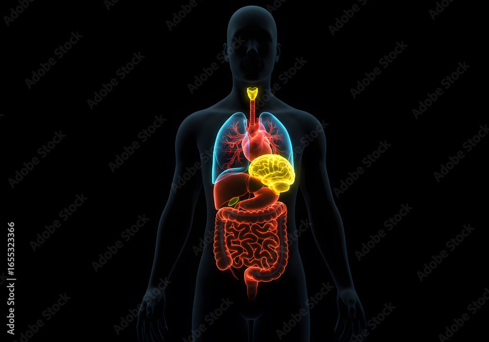 Human body internal organs diagram Stock Photo | Adobe Stock