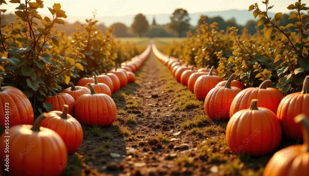 Hayride Halloween pumpkin patch with pumpkins of all sizes surrounding ...
