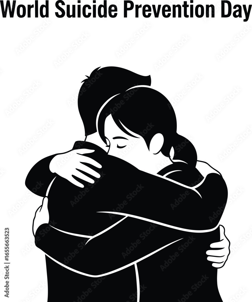 World suicide prevention day illustration, a symbol of mental health ...