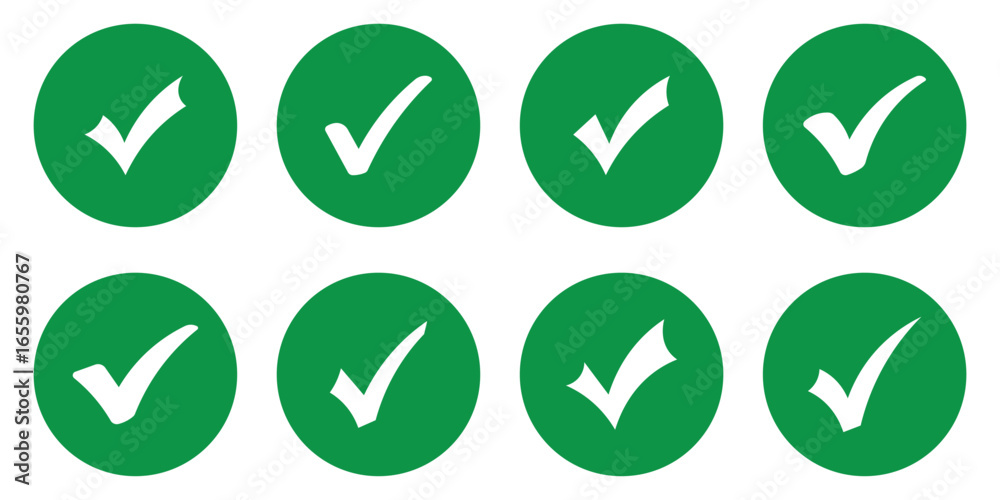 Check box icon with correct, accept checkmark icons green tick box ...